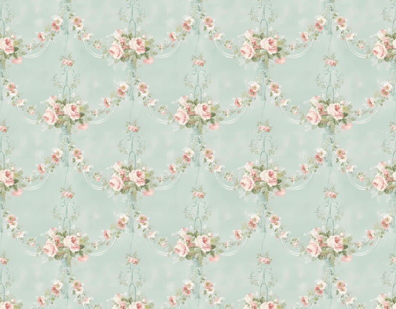 1/6 1/12 1/24 Dollhouse Miniatures Vintage Victorian Garland Pink ...