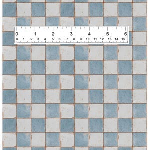 12th 24th 48th Scale Dollhouse Miniature Old Damaged Vintage Blue White ...