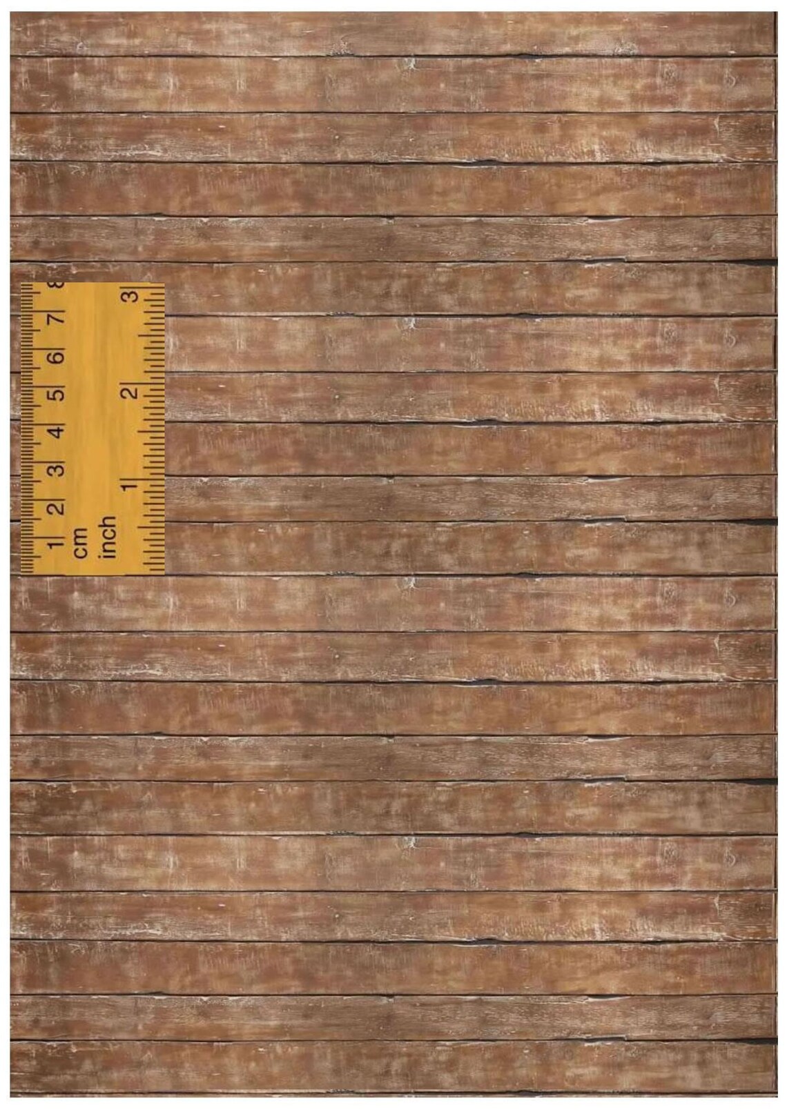 1/12 Dollhouse Matte Damaged Vintage Old Brown Wood Floor Planks - Non ...