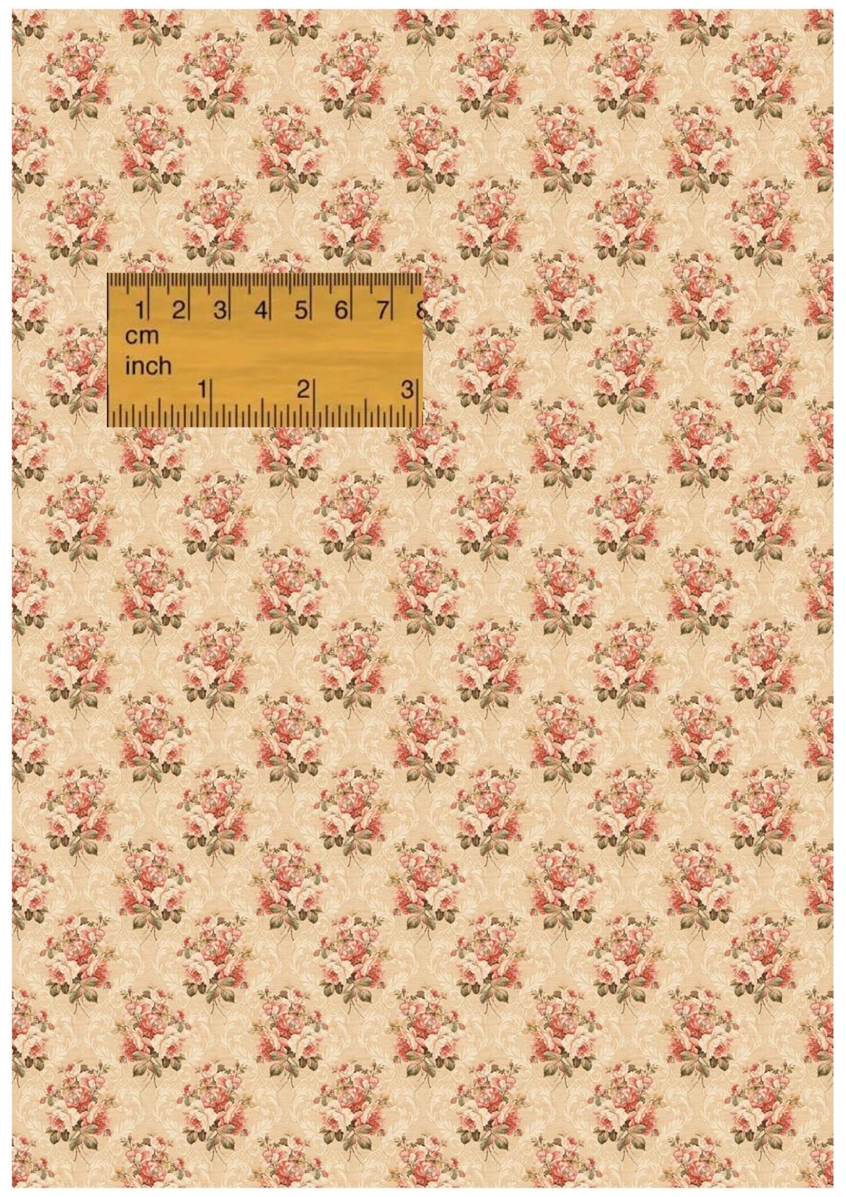 1/6 1/12 1/24 1/48 Dollhouse Miniature Classic Vintage Pink Rose Floral ...