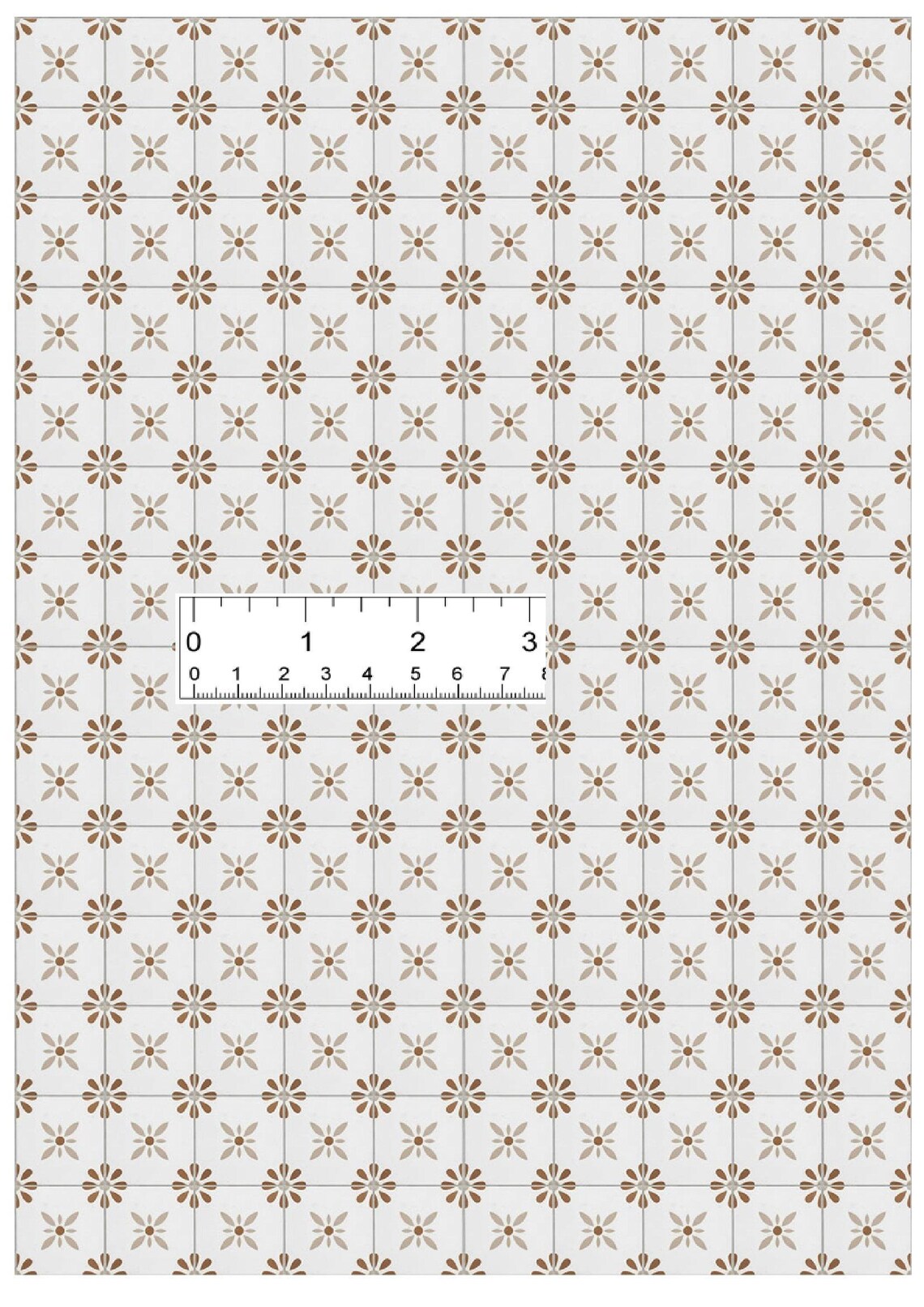Dollhouse Vintage Brown Floral Ceramic Wall & Floor Tile Seamless 1/6 1 ...