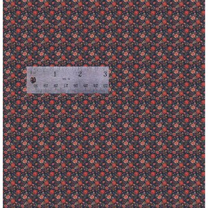 1/6 1/12 1/24 Dollhouse Vintage Red Floral Pattern on Dark Blue ...