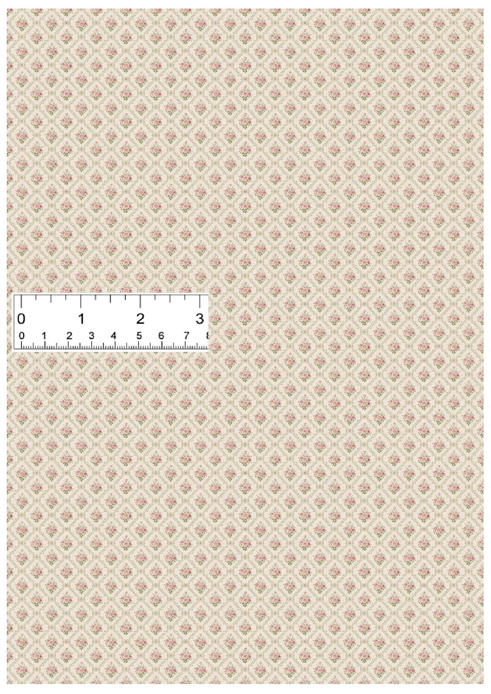 1/6 1/12 1/24 Dollhouse Miniatures Old Vintage Victorian Damask Shabby ...