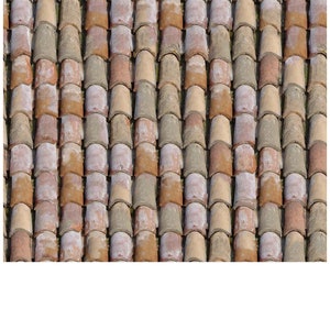 1/12 1/24 Dollhouse Old Damaged Half Round Pale Matte Red Clay Roof ...