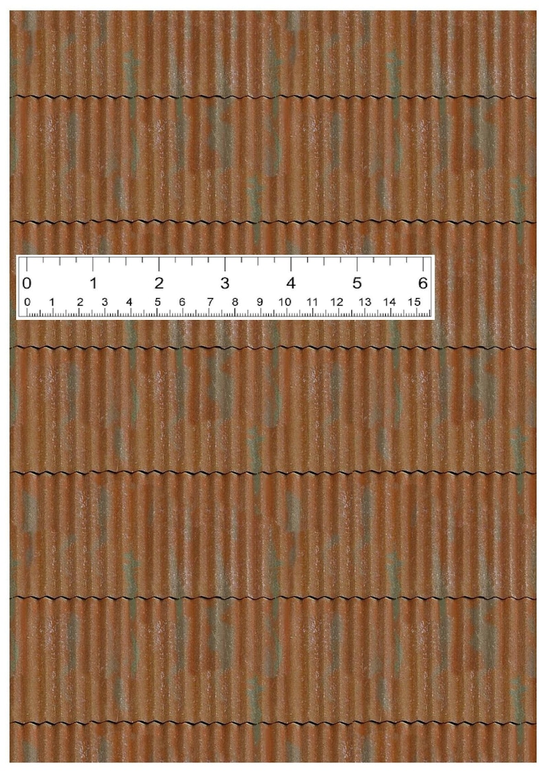 1/12 1/24 Dollhouse Vintage Old Rusty Corrugated Roof Sheets Seamless ...
