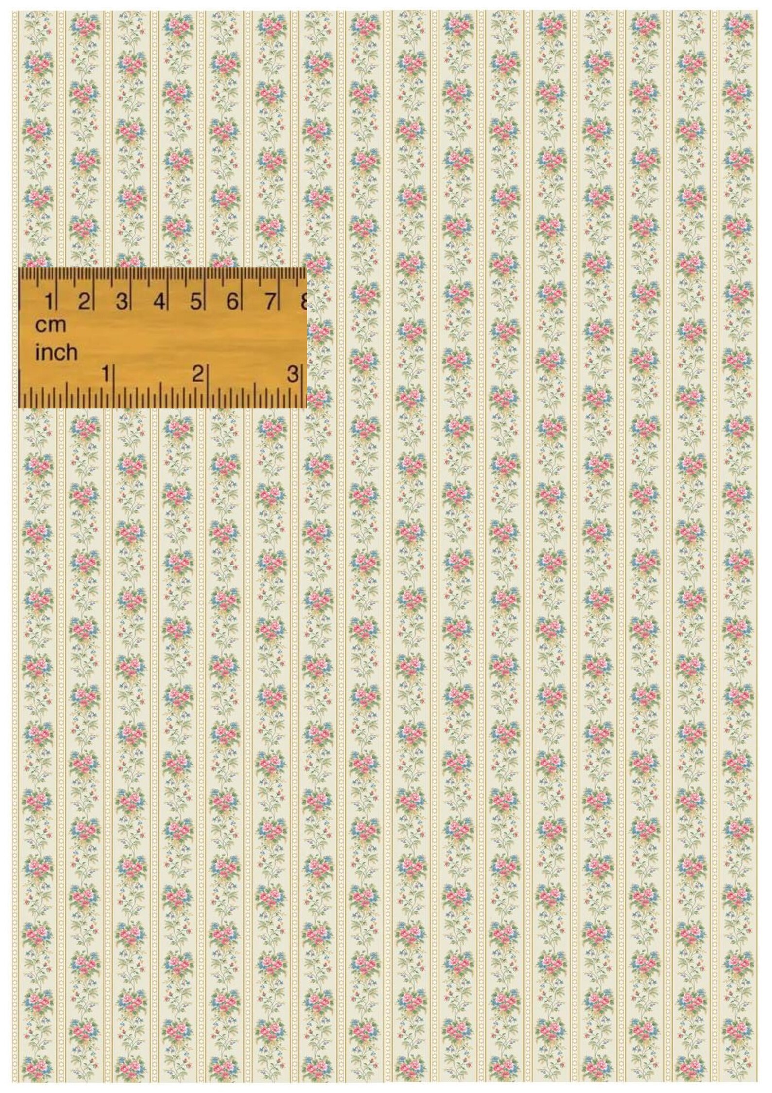 1/6 1/12 1/24 1/48 Dollhouse Miniature Gold Striped Red Blue Floral ...