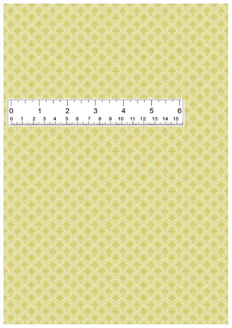 1/6 1/12 1/24 1/48 Dollhouse Decorative Vintage Green & Gold Damask ...