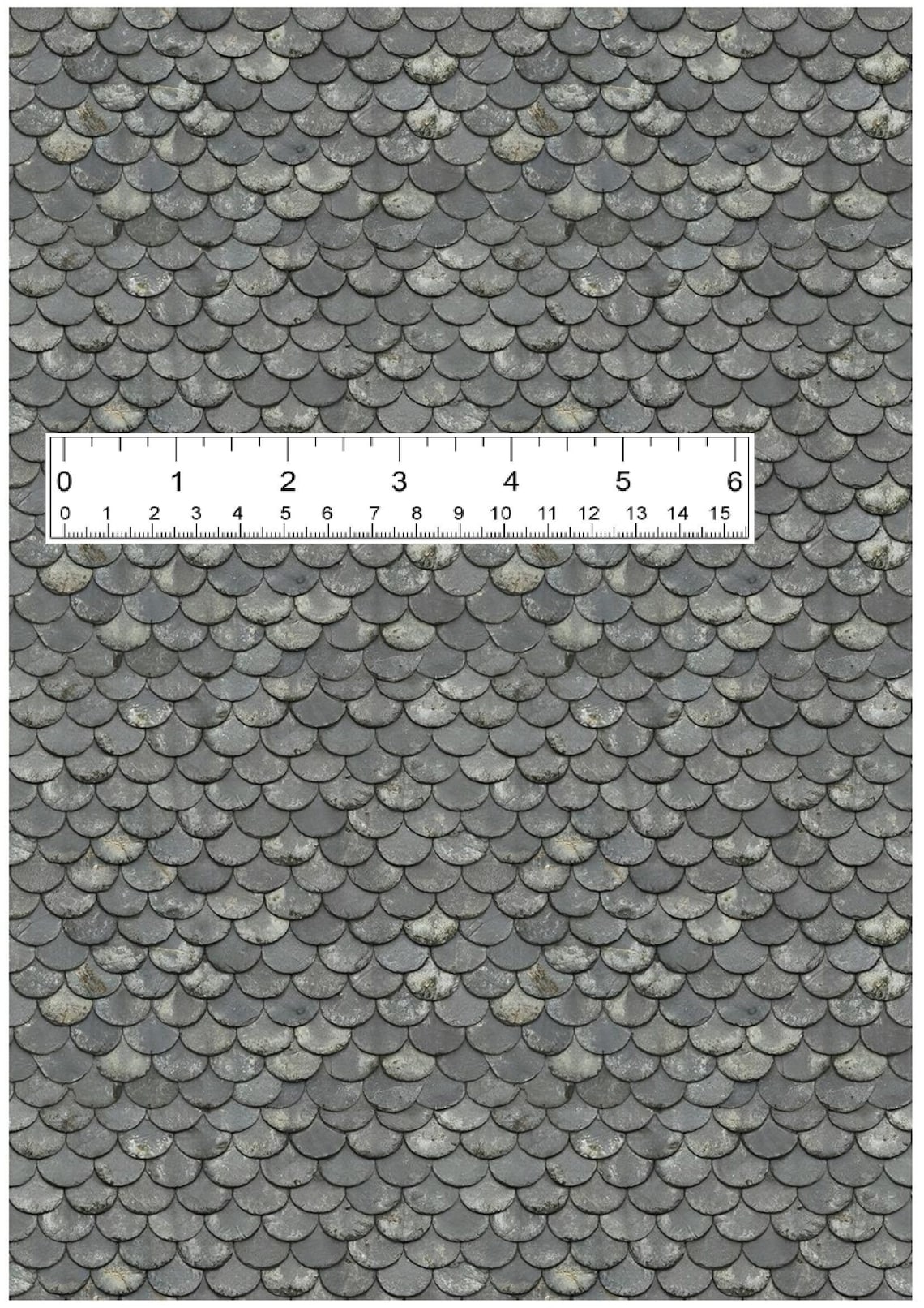 1/12 1/24 Scale Dollhouse Miniature Fish Slate Grey Roof Tiles Seamless ...