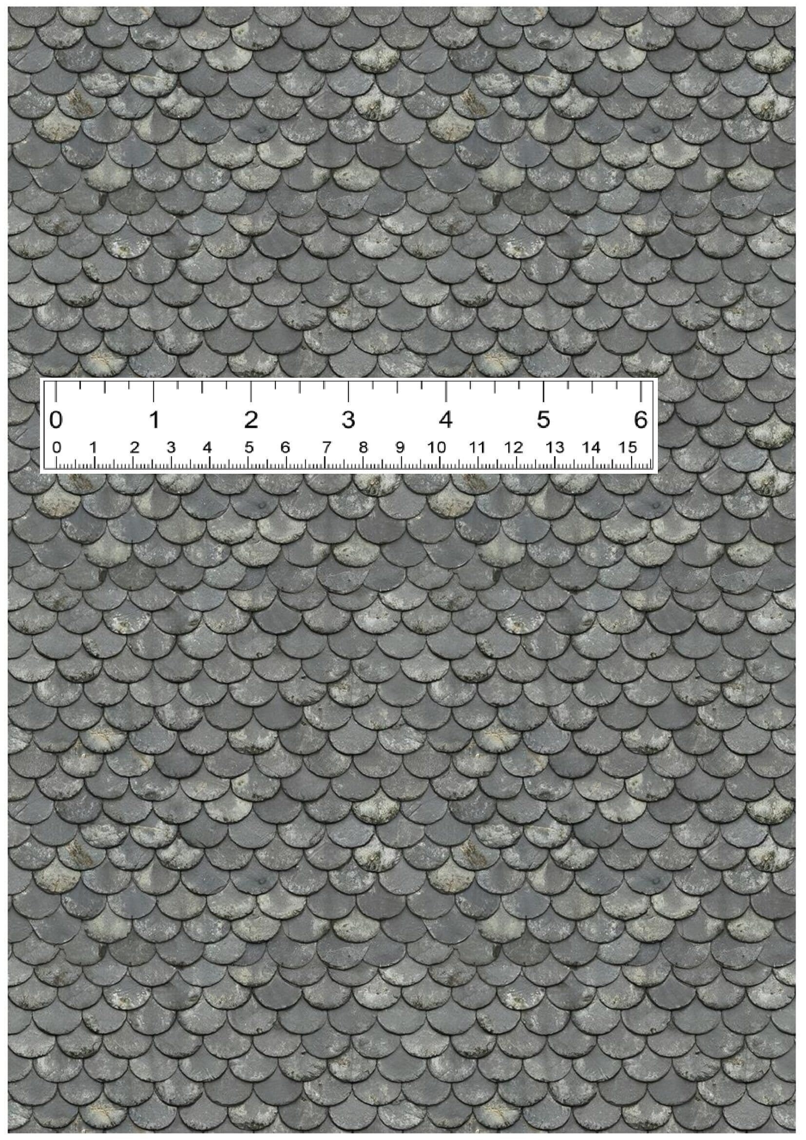 1/12 1/24 Scale Dollhouse Miniature Fish Slate Grey Roof Tiles Seamless ...