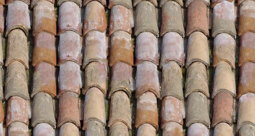 1/12 1/24 Dollhouse Old Damaged Half Round Pale Matte Red Clay Roof ...