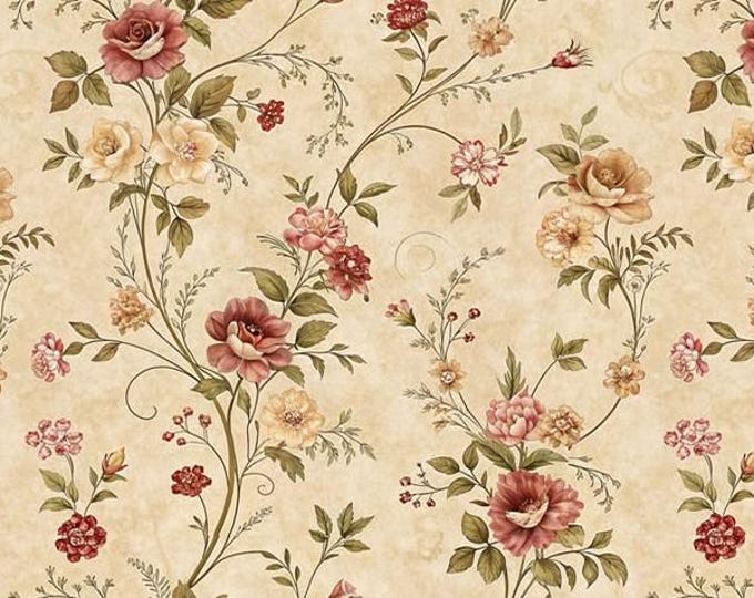1/6 1/12 1/24 Dollhouse Vintage Aged Faded Red Yellow Rose Pattern ...
