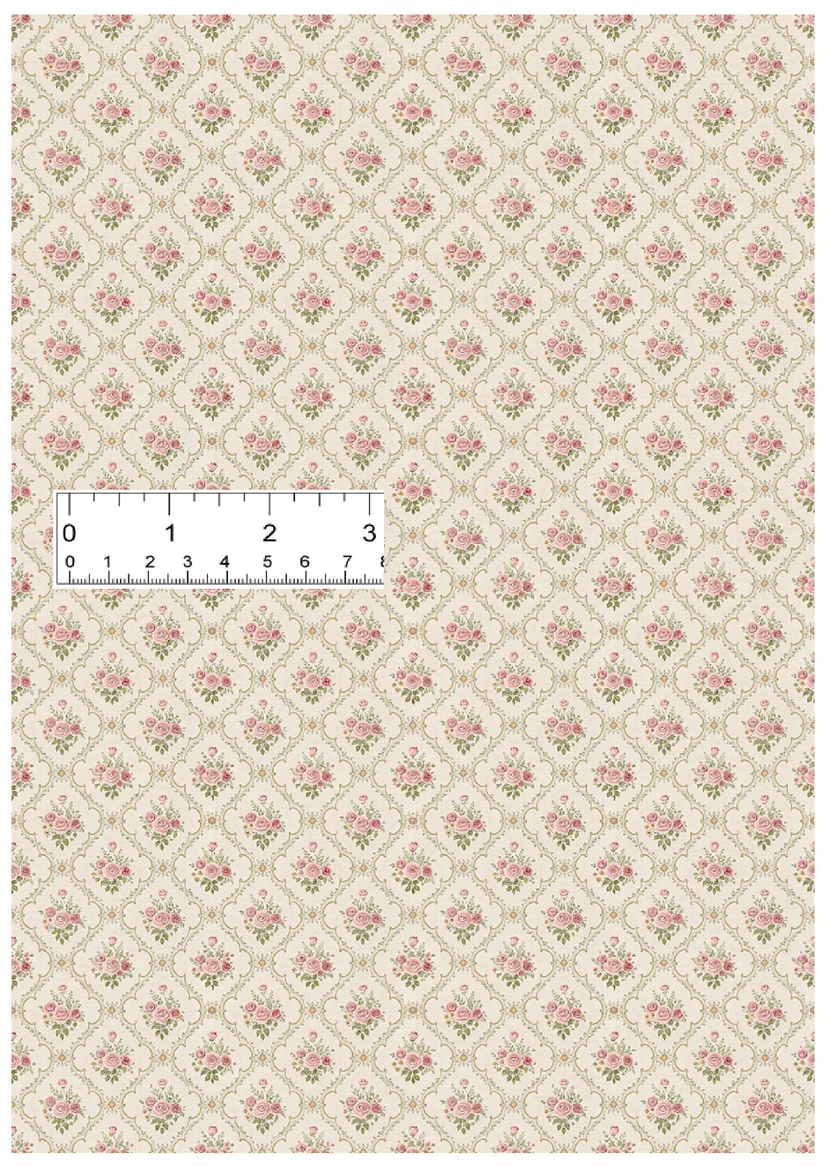 1/6 1/12 1/24 Dollhouse Miniatures Old Vintage Victorian Damask Shabby ...