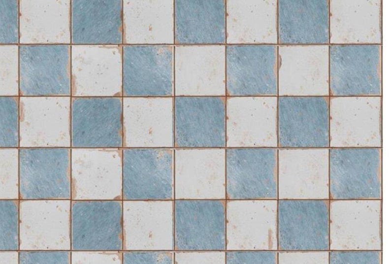 12th 24th 48th Scale Dollhouse Miniature Old Damaged Vintage Blue White ...