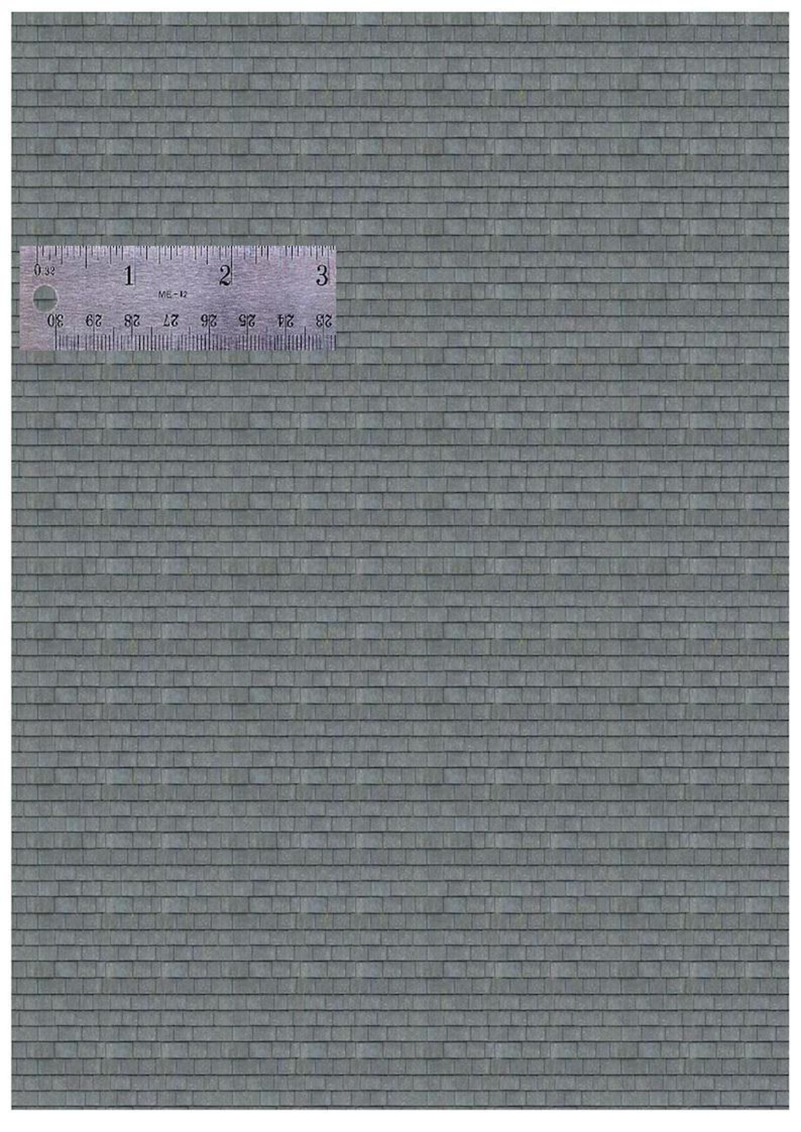 Miniature Dolls House Slate Roofing Paper 1/12 1/24 1/48 Scale Gray ...
