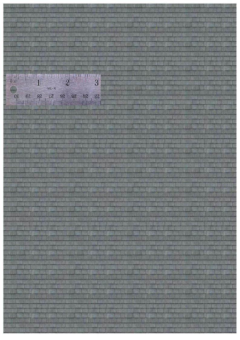 Miniature Dolls House Slate Roofing Paper 1/12 1/24 1/48 Scale Gray ...