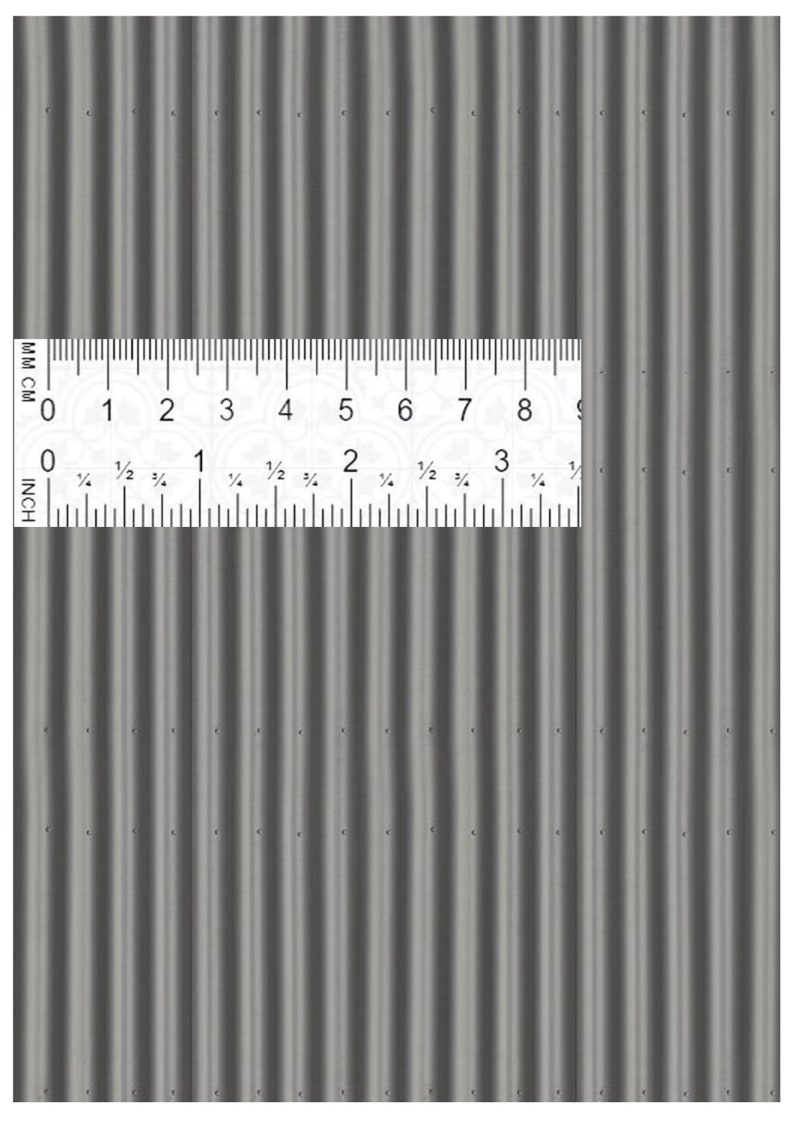 1/12 Dollhouse Miniature Gray Corrugated Steel Roof Tile Seamless ...