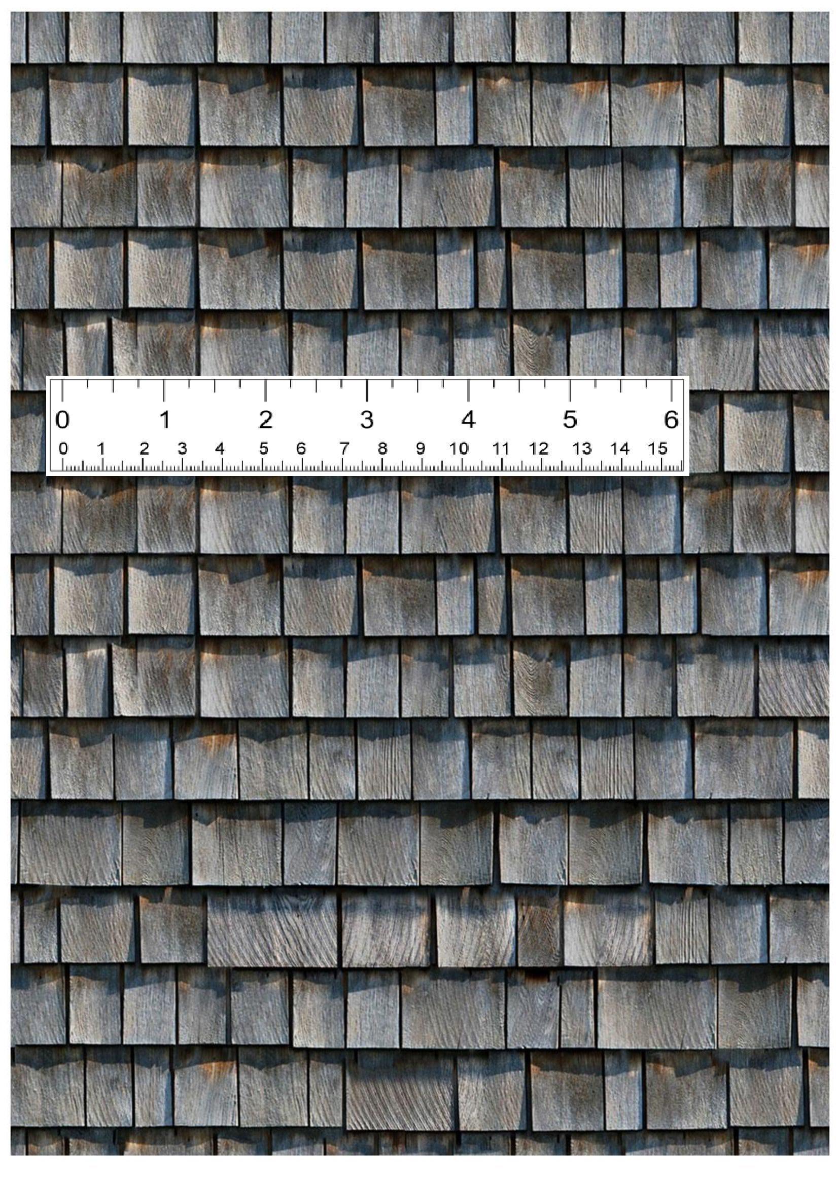 Dollhouse Aged Wooden Cedar Shake Shingles Printable PDF 1/12 1/24 1/48 ...