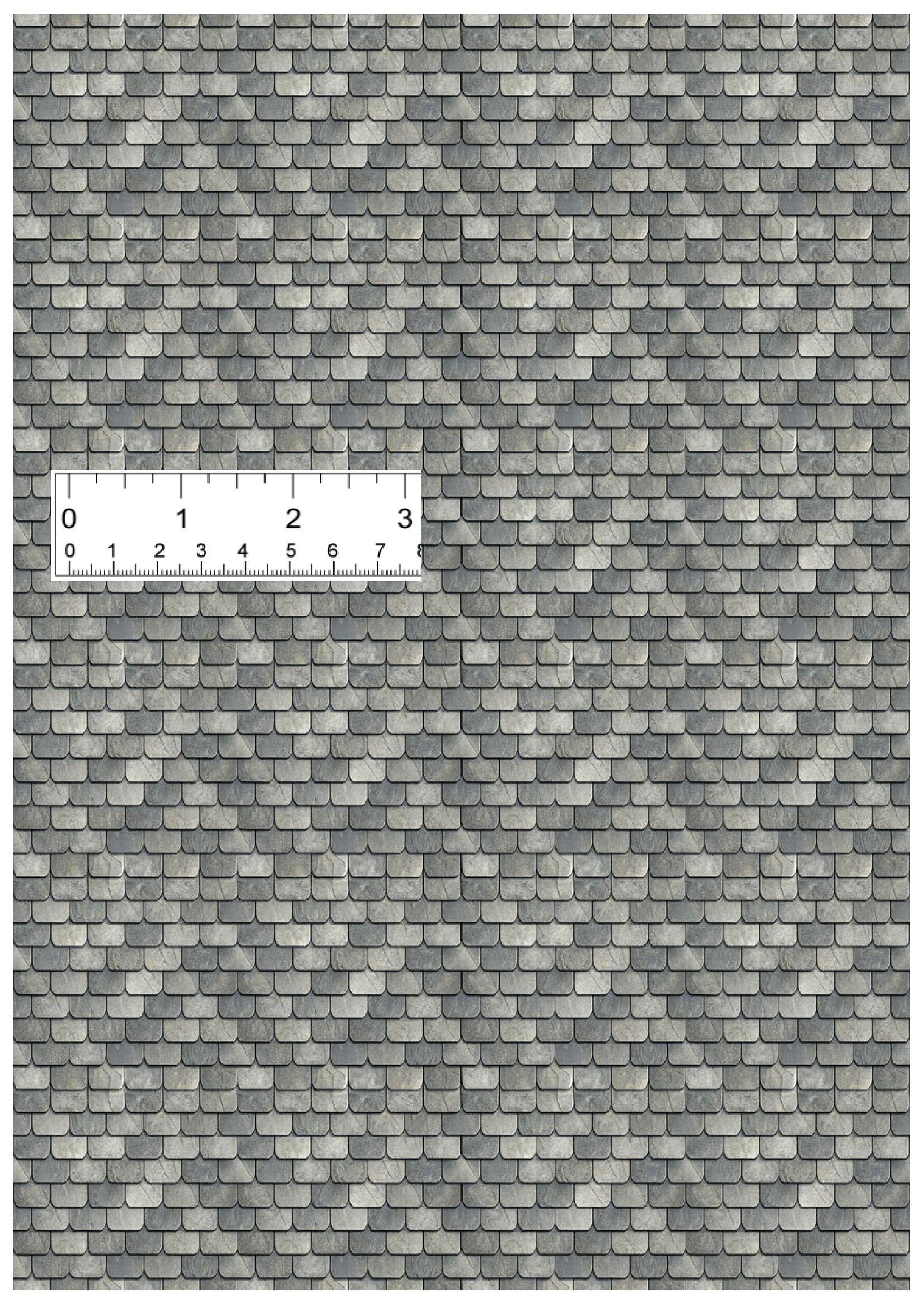 Dollhouse Rustic Weathered Gray Scalloped Roof Shingles Printable PDF 1 ...