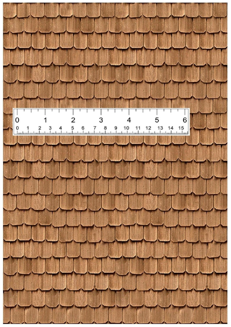 12th 24th 48th Scale Dollhouse Miniature Brown Wood Shingle Roofing ...