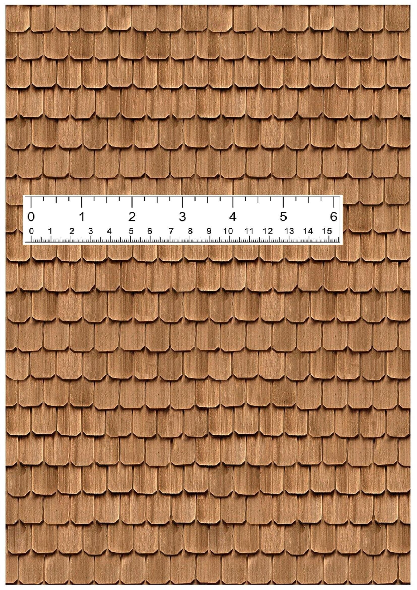 12th 24th 48th Scale Dollhouse Miniature Brown Wood Shingle Roofing ...