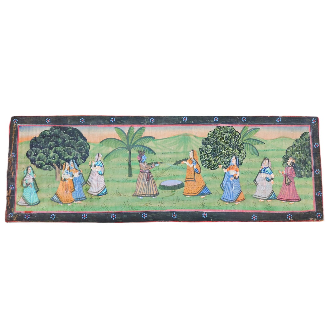 Antique West Indian Textile Hand Painting. Radha Krishna - Etsy
