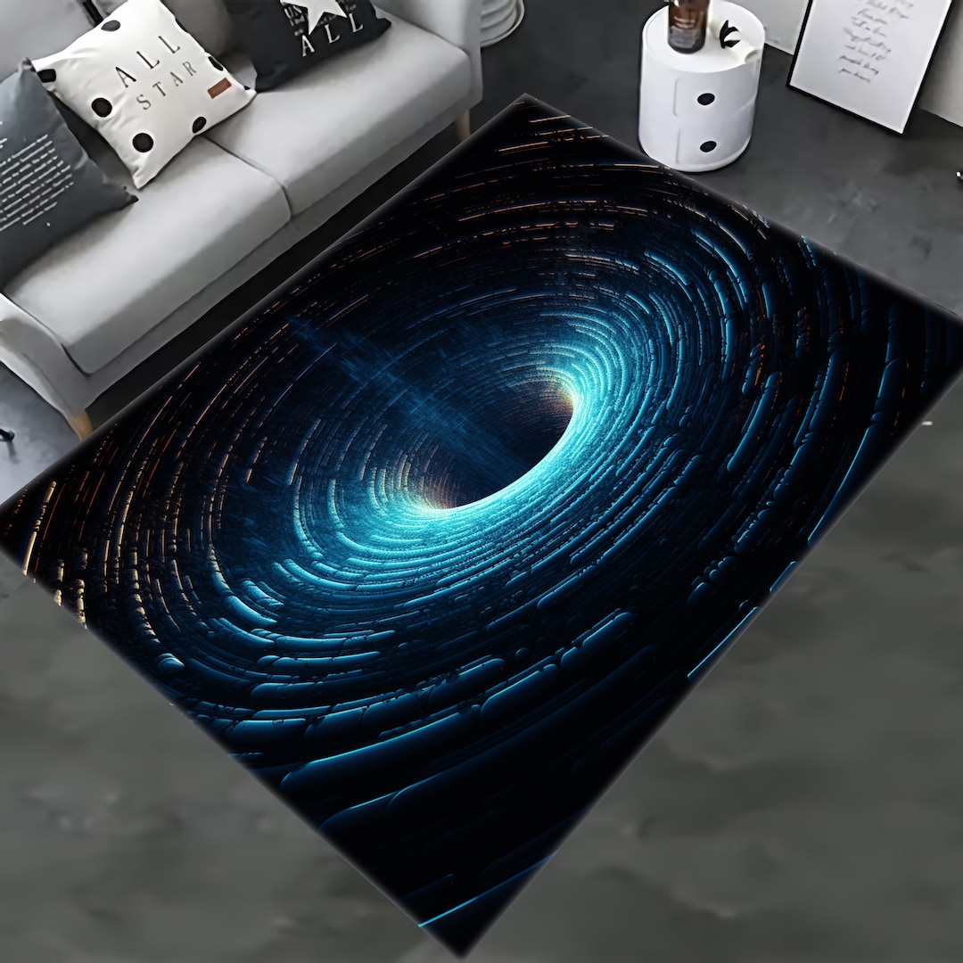 3D Look Vortex, Blue Vortex, 3D Living Room Room Rug, 3D Area Rug ...