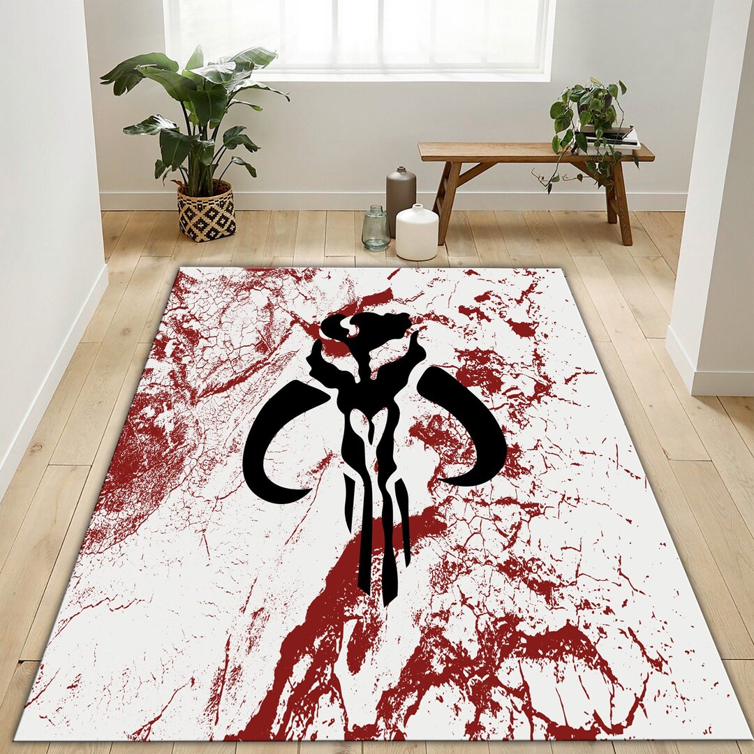 Mythosaur Mandalorian Symbol Rug, Mandalorian Emblem Rug, Mandalorian ...