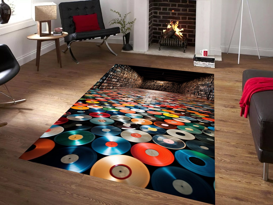 Music Cd Rug Retro Music Rug 3D Look Cds Rug Tape Rug - Etsy