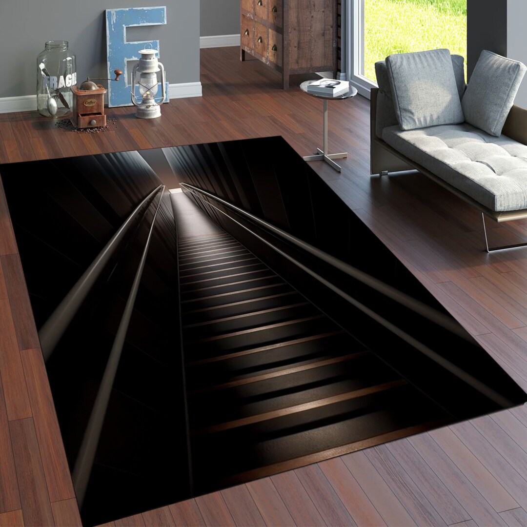 Optical Illusion Stairs Rug, Stairs Illusion Rug, Stairs Vortex Rug, 3D ...