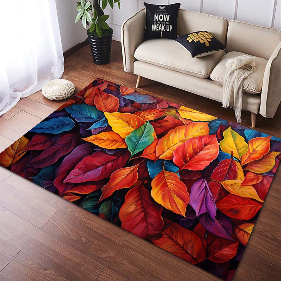 Fall Leaves Area Rug Fall Rug Fall Area Rug Fall Season - Etsy