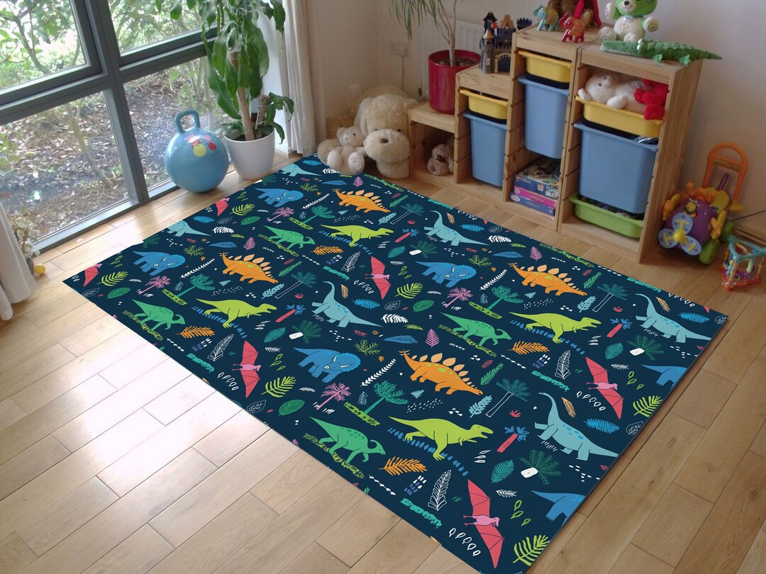 Dinosaurs Area Rug, Dinosaurs Pattern Rug, Dinosaurs Rug, Dinosaur ...