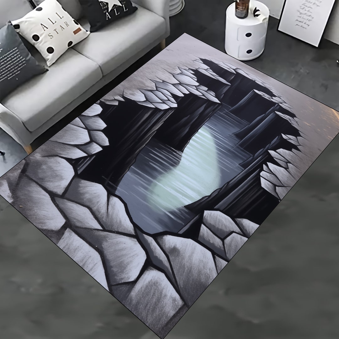 3D Huge Crack Rug, 3d Living Room Rug, 3D Rug, Illusion Rug, Optical ...