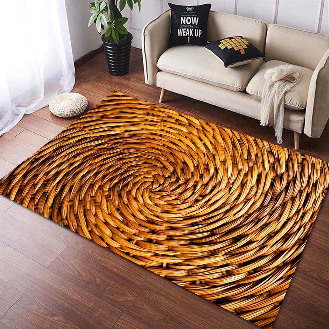 Wicker Pattern Rug, Wicker Texture Rug, Nursery Room Rug, Rattan ...