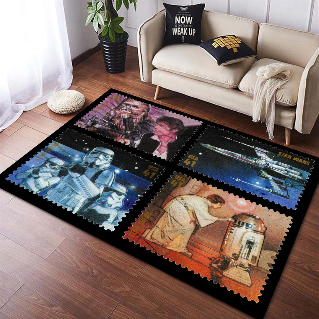 Star Wars Character Postage Stamps Rug, Star Wars Rug, Star Wars Art ...