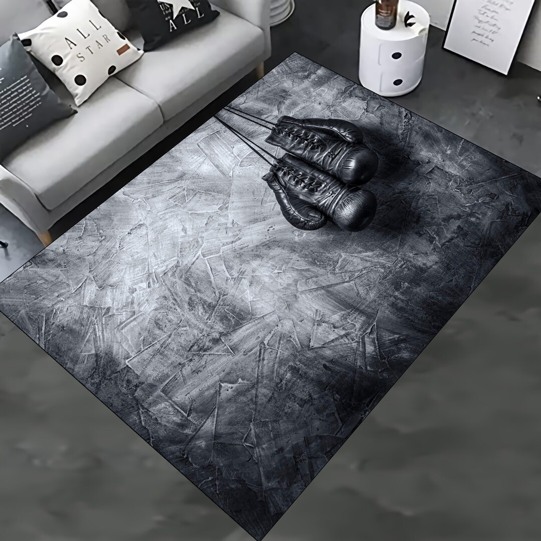 Black Boxing Gloves Rug, Old Boxing Gloves Rug, Boxing Rug, Fitness ...