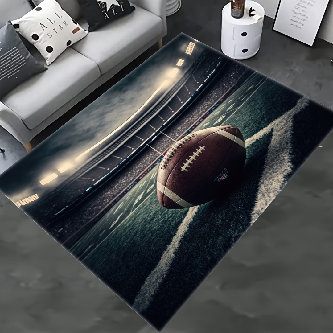 American Football Field Rug, American Football Ball Rug, Football Field ...