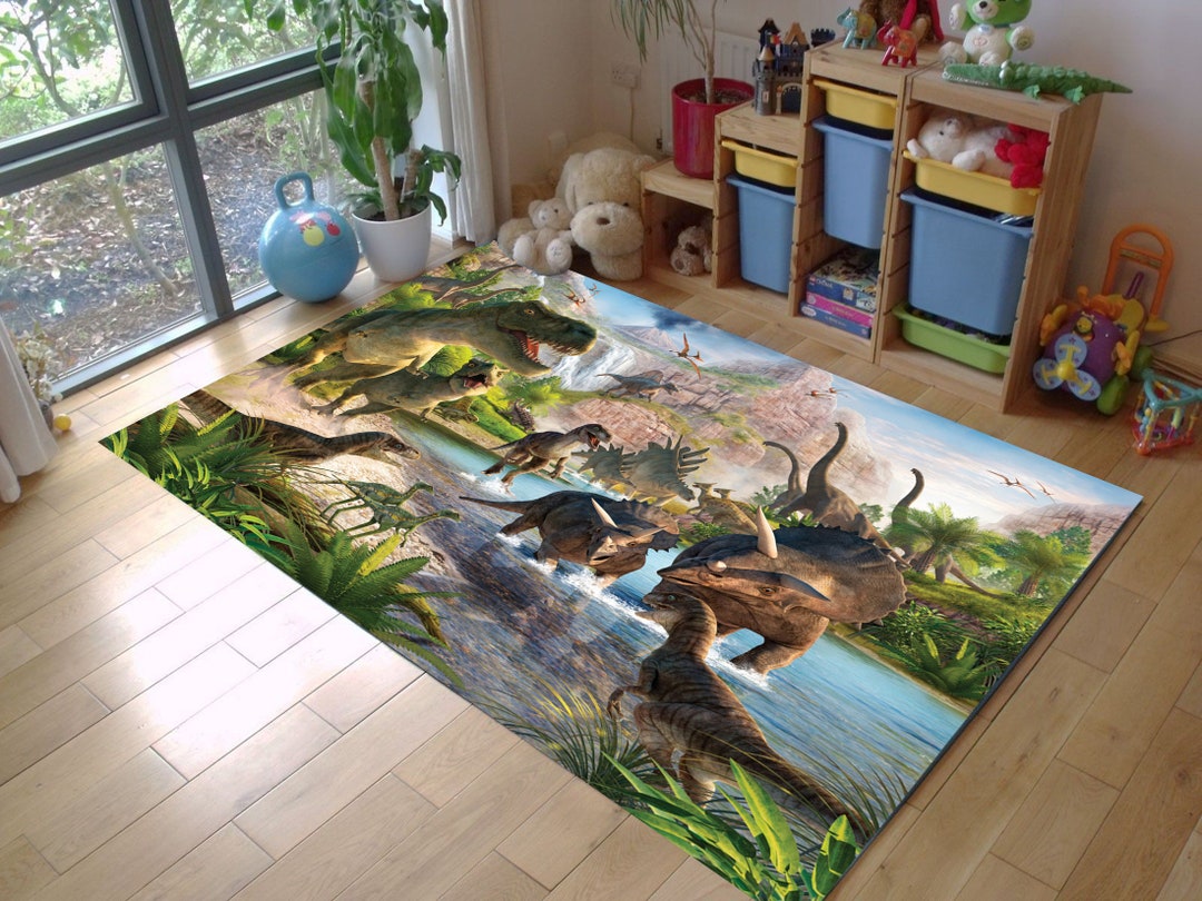 Dinosaur Rug, Dinosaur Carpet, Kids Room Dinosaur Rug, Dino Rug, Boys ...