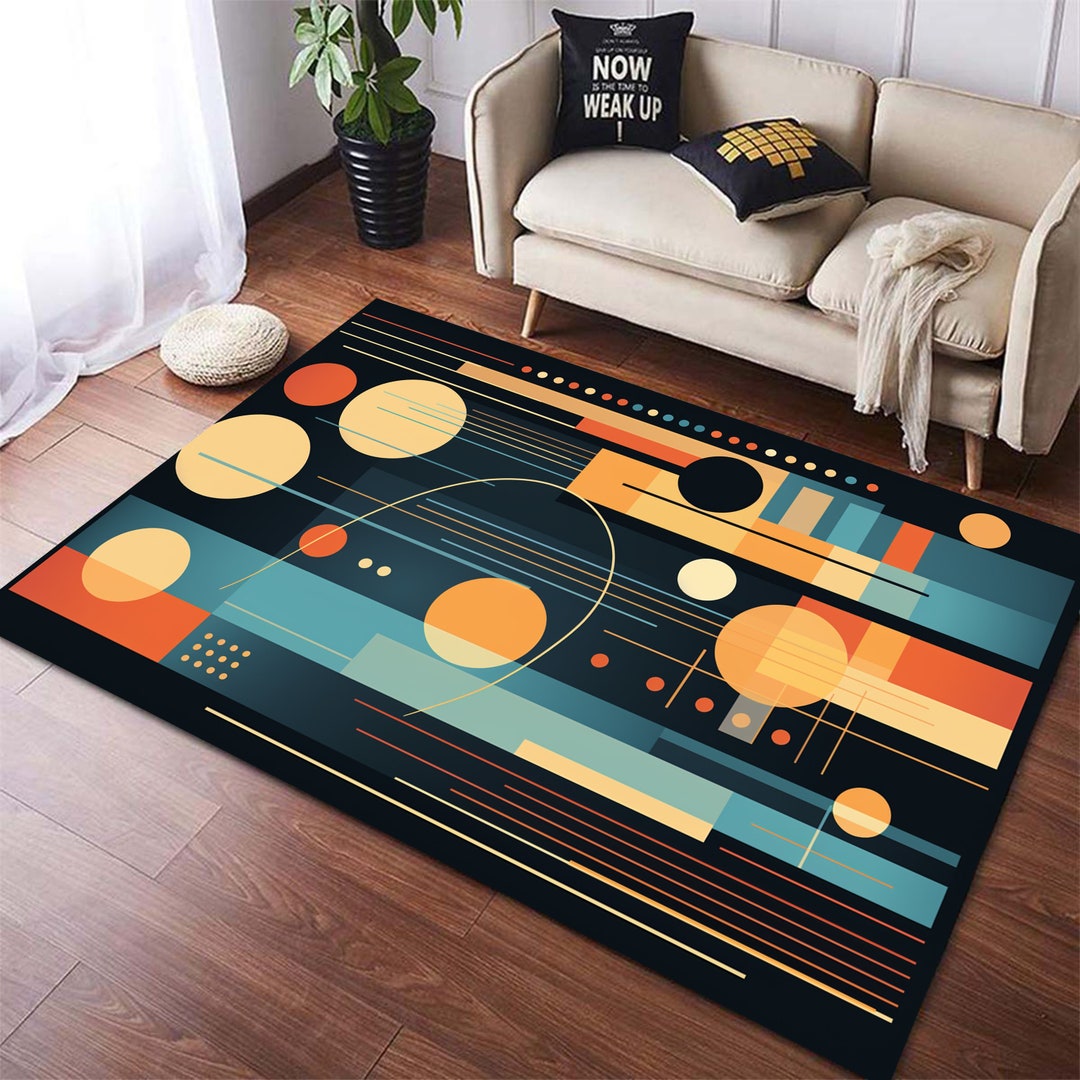 Mid Century Modern Rug, Mid Centurymodern Art Rug, Mid Century Modern ...