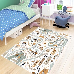 Soft Play Rug, Kids Room Rug, Baby Room Rug, Kids Soft Play Rug, Roads ...