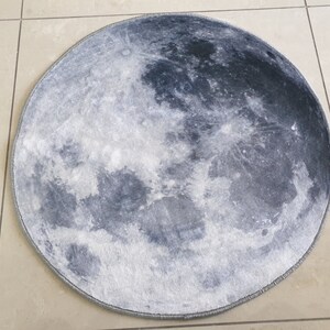 Crescent Moon Art Rug, Crescent Moon and Stars Rug, Black and White Rug ...