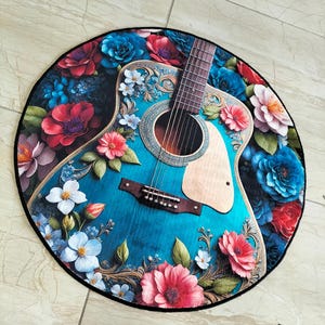 Clef Rug, Piano Keyboard Rug, Stained Glass Art Music Rug, Clef Round ...