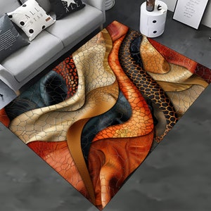 Exotic Animal Skin Fractal Pattern Rug, Animal Skin Illusion Rug ...