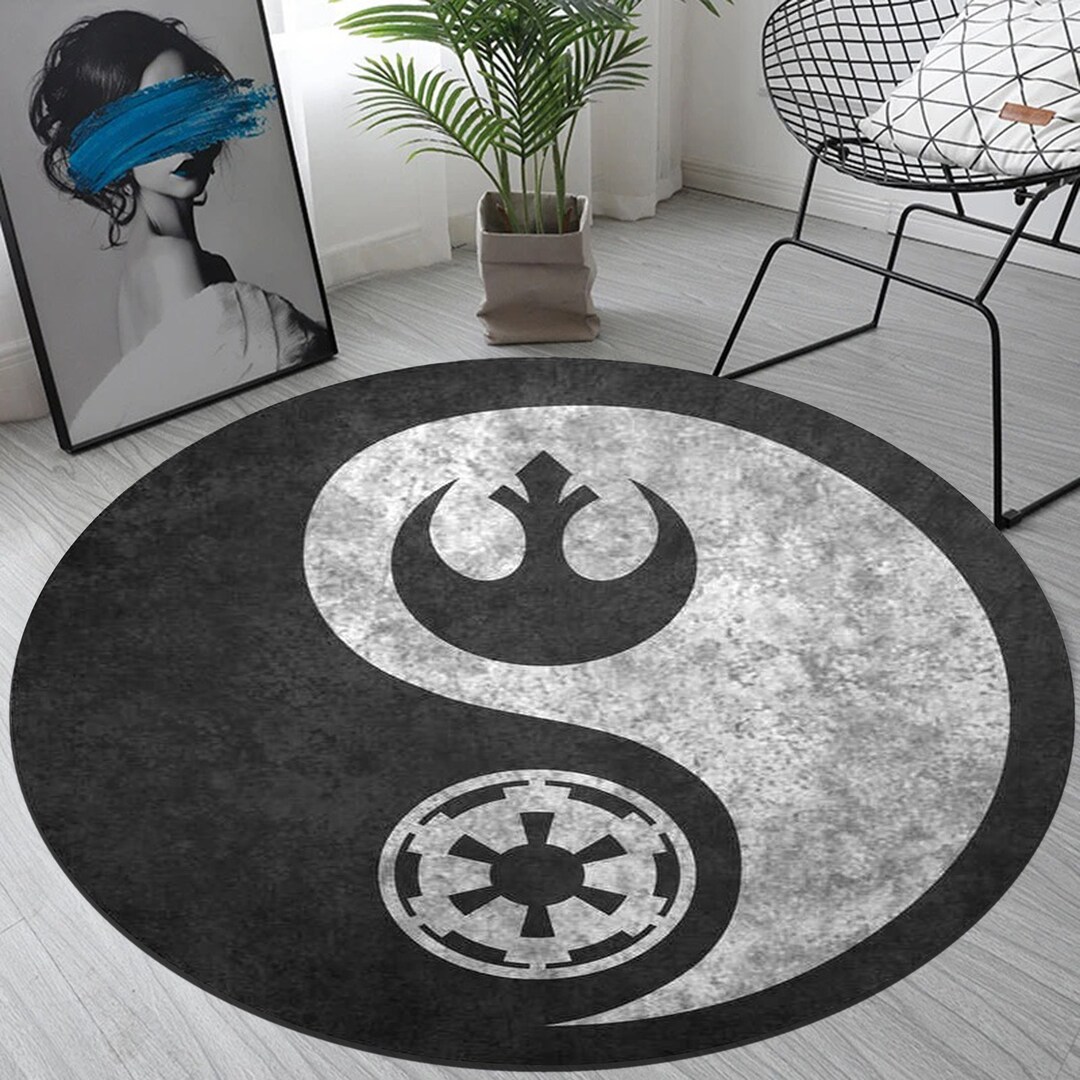 Rebel and Empire Logo Yin Yang Round Rug, Rebel Alliance Logo Rug, Star ...