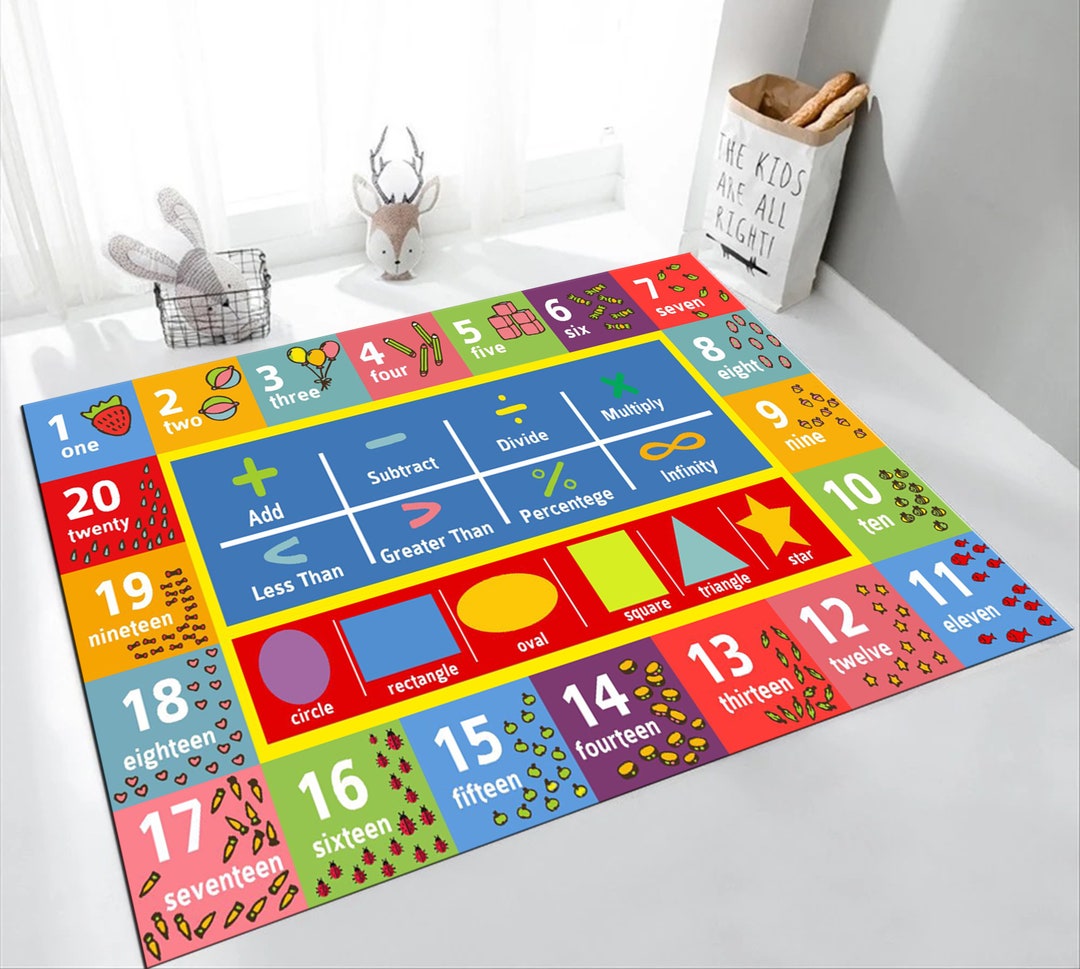 Educational Rug, Kids Educational Rug, Numbers Rug, Alphabet Rug ...