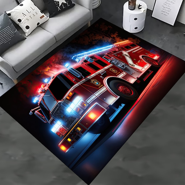 Fire Truck Rug - Etsy