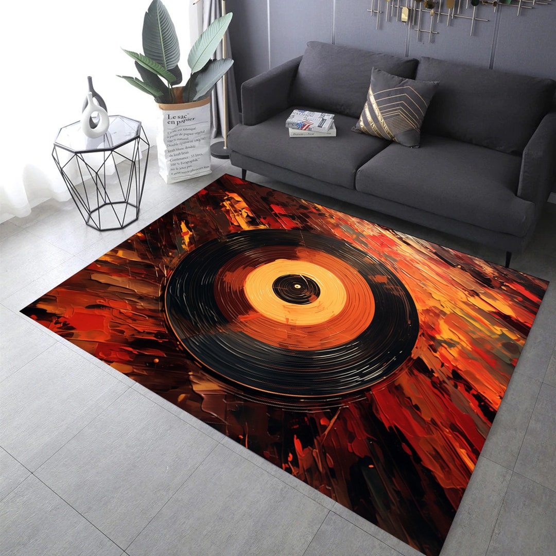 Oil Paint Record Rug Retro Design Rug Classic Cassette Rug - Etsy