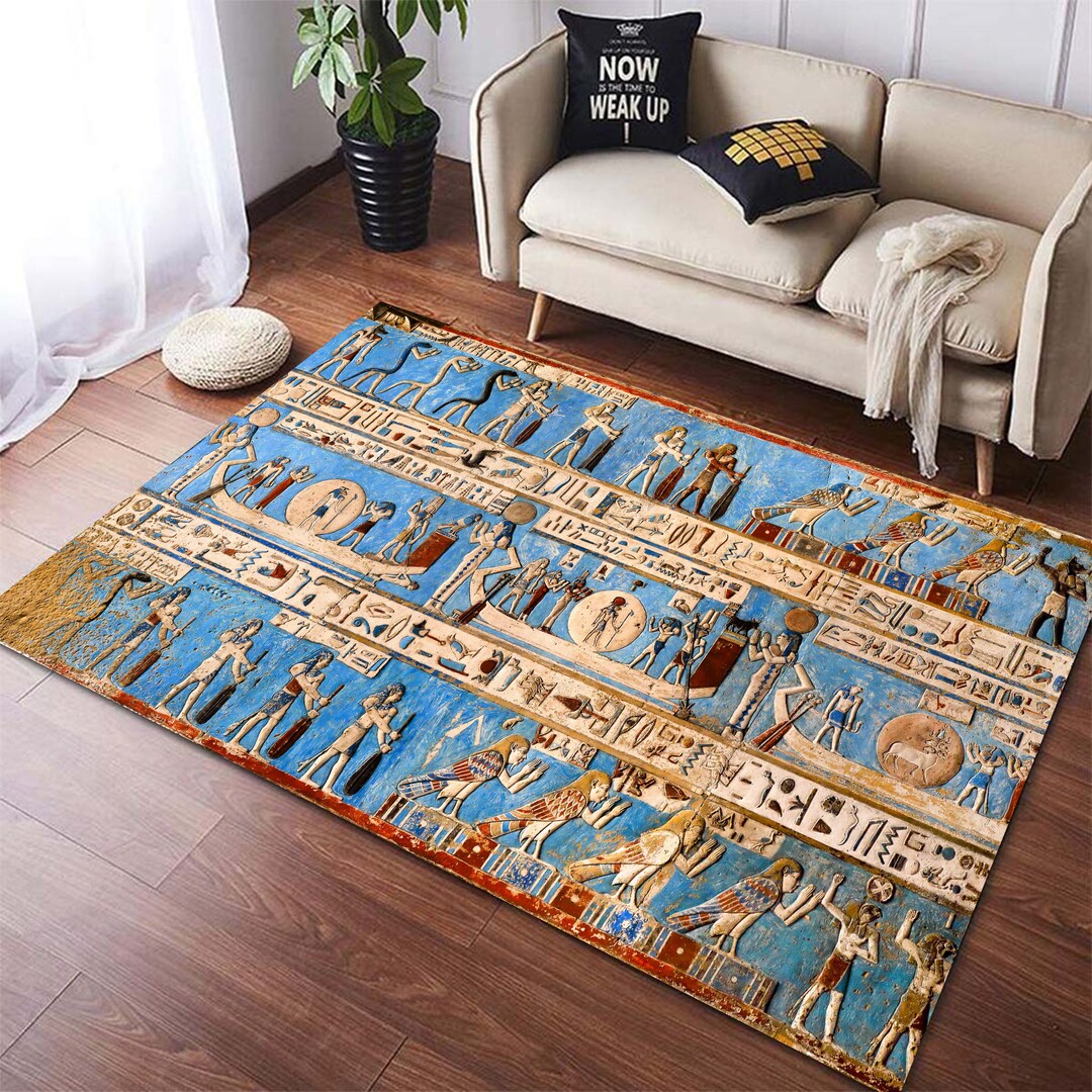 Egypt Decoration Rug, Ancient Egyptian Barge Rug, Dendera Temple ...