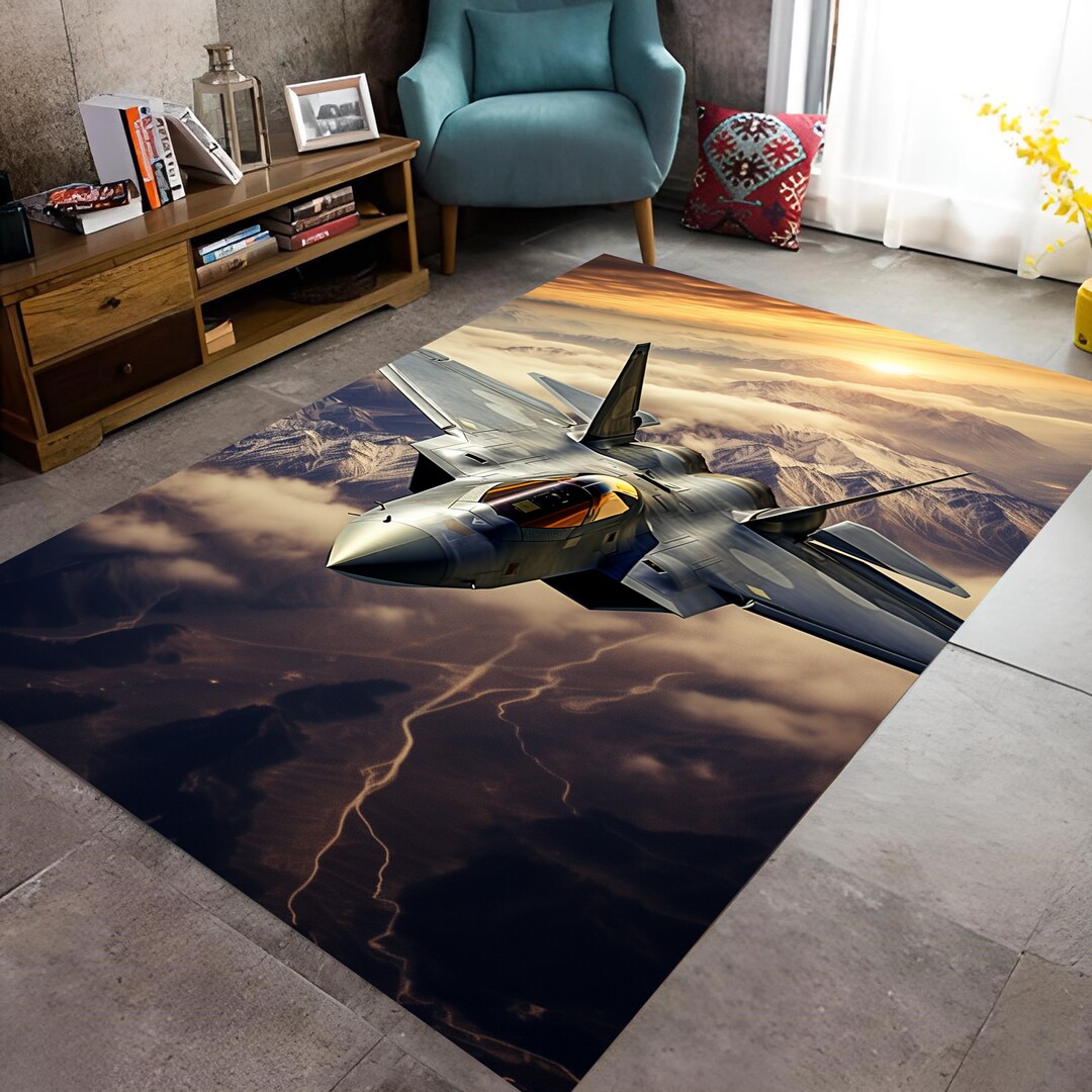 Fighter Jet Rug Plane Area Rug Kids Room Area Rug Plane - Etsy
