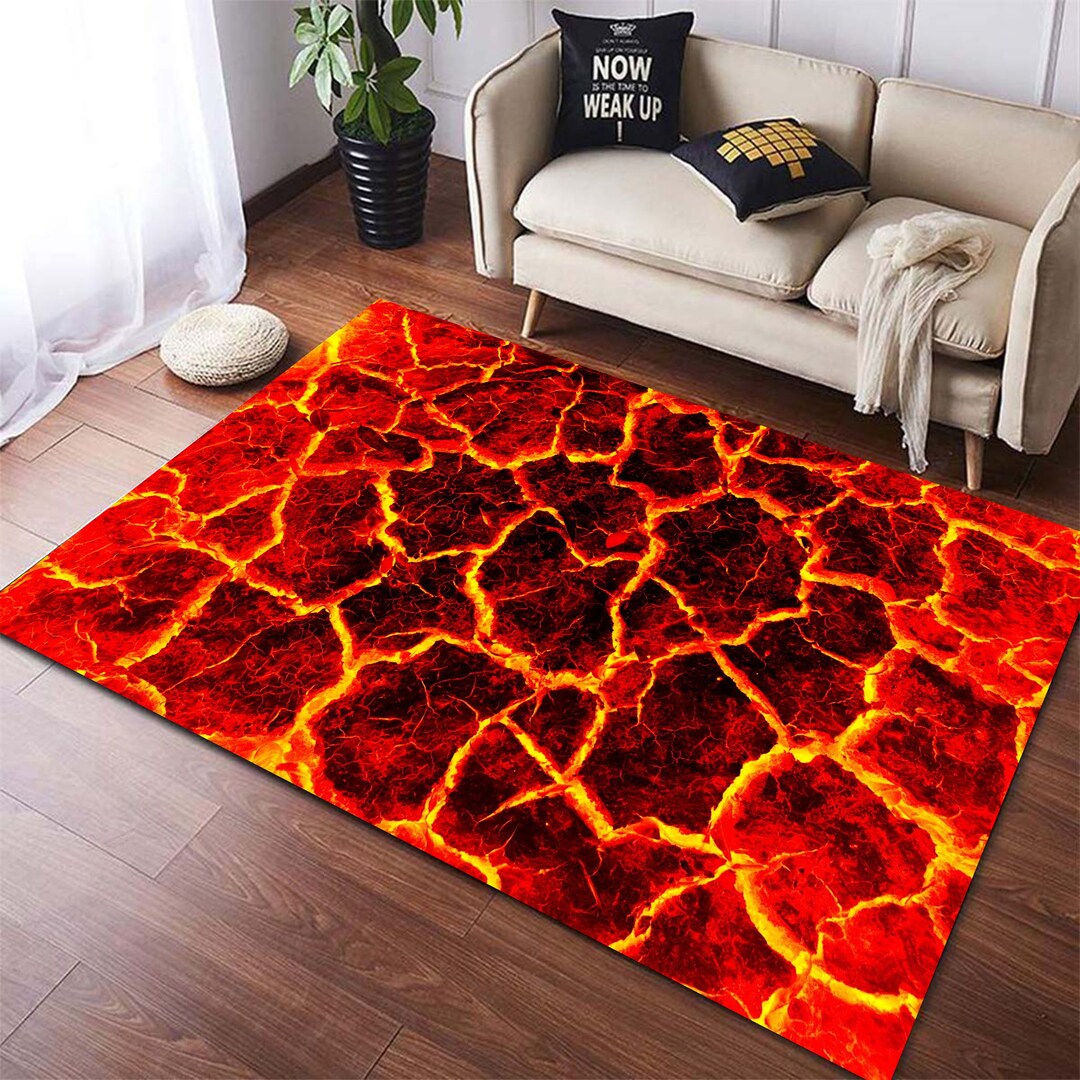 Bright Color Lava Look Rug, Lava Rug, Lava Carpet, the Floor is Hot ...