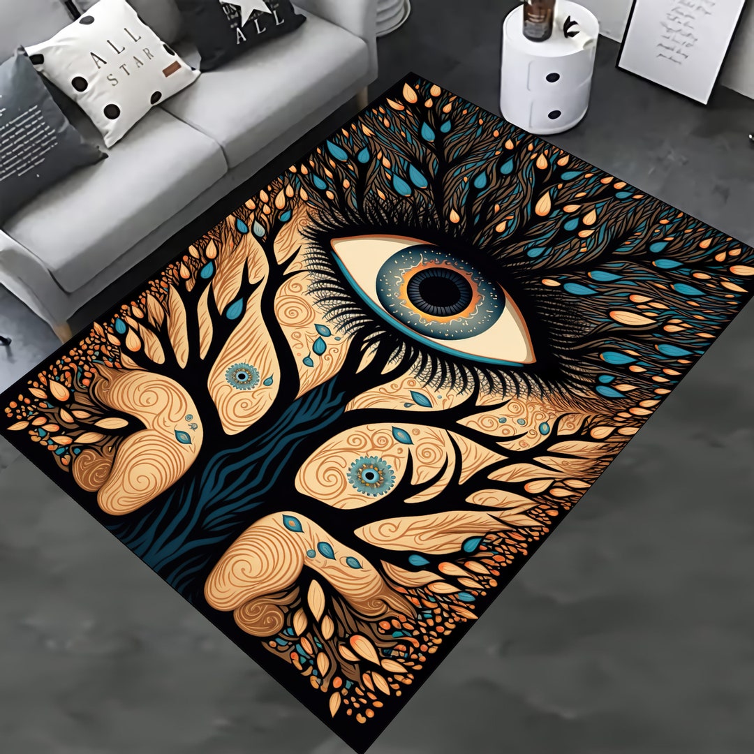 Tree of Life Rug, Tree of Eye Rug, Tree of Life Area Rug, Tree of Eye ...